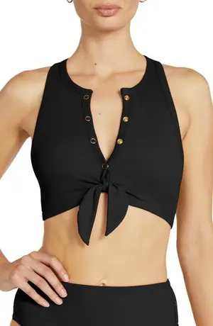 Robin Piccone Amy Racerback Bikini Top - Licorice