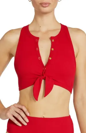 Robin Piccone Robin Piccone Amy Racerback Bikini Top Rhubarb