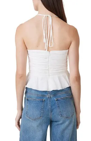 Habitual Ruched Halter Top - White