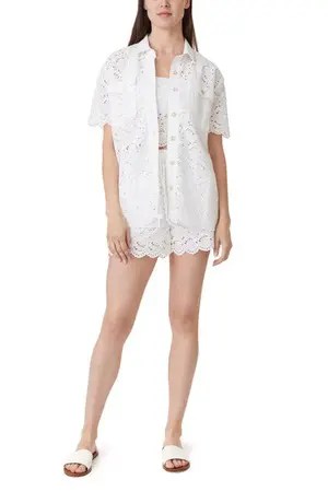 Habitual Eyelet Short Sleeve Shirt - White