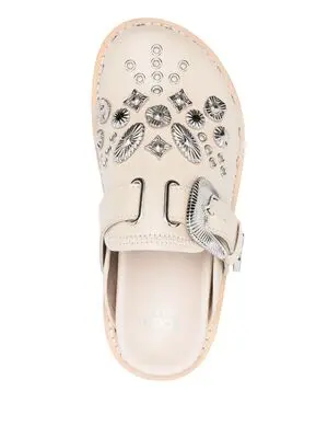 Toga Eyelet-metal Mules - Neutrals
