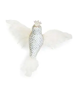 MACKENZIE-CHILDS Large Crystal Palace Hummingbird Ornament - White