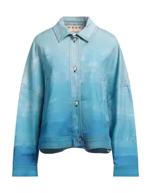 Marni Denim Jacket With Leather Trims