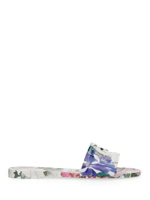 Dolce & Gabbana Floral Printed Slide Sandals Multicolour