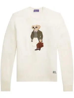 Ralph Lauren Purple Label Polo Bear Jumper - White