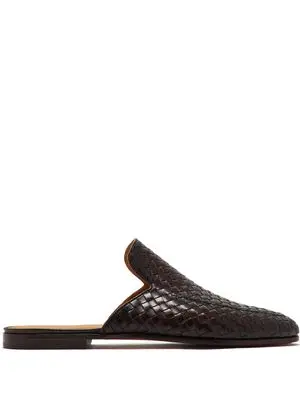 Magnanni Woven Leather Mules - Brown