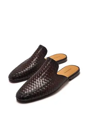 Magnanni Woven Leather Mules - Brown