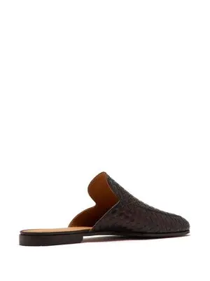 Magnanni Woven Leather Mules - Brown