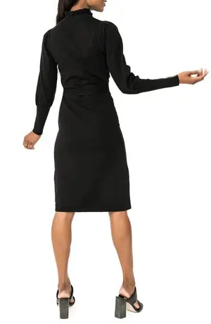 GIBSONLOOK Belted Mock Neck Sweater Dress