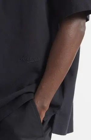 Acne Studios Tourist Logo Embroidered Cotton T-shirt