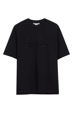 Acne Studios Tourist Logo Embroidered Cotton T-shirt