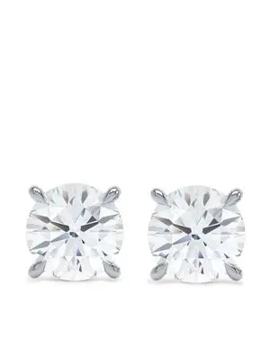 LOEV 18k White Gold Diamond Stud Earrings - Silver