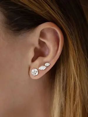LOEV 18k White Gold Diamond Stud Earrings