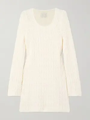 Loulou De Saison Aisala Open-knit Cotton-blend Chenille Dress
