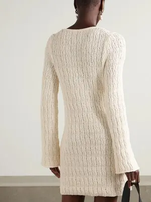 Loulou De Saison Aisala Open-knit Cotton-blend Chenille Dress