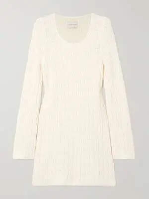Loulou De Saison Aisala Open-knit Cotton-blend Chenille Dress