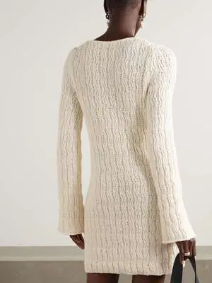 Loulou De Saison Aisala Open-knit Cotton-blend Chenille Dress