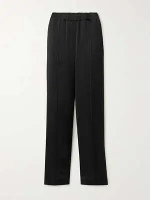 Another Tomorrow Pleated Satin Track Pants