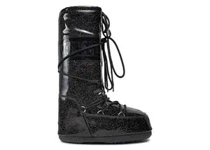 Moon Boot Icon Glitter Boots - Black