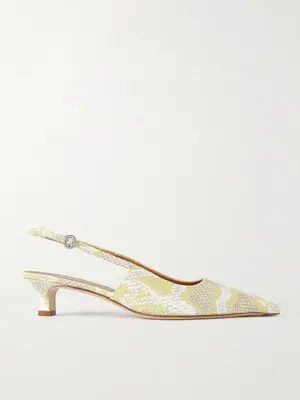 AeydĒ Catrina Snake-effect Slingback Pumps - Animal Print