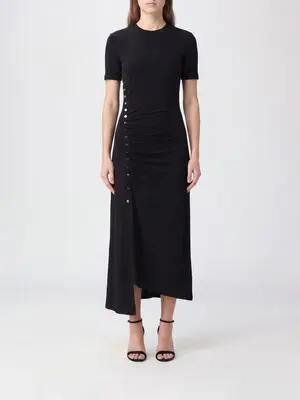 Rabanne Maxi Dress With Button Detail - Black