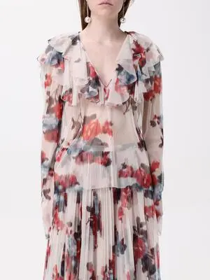 Philosophy Di Lorenzo Serafini Floral Print Ruffled Blouse - Beige