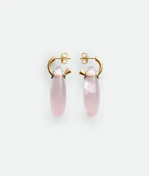 BOTTEGA  VENETA Bottega Veneta Ellipse Small Earrings - Pink Quartz