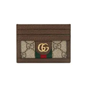Gucci Gg Supreme Ophidia Large Card Case 'beige/ebony - Brown