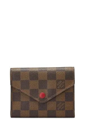 LOUIS VUITTON Damier Ebene Victorine Wallet - Red