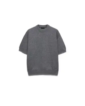Prada Short-sleeved Re-cashmere Sweater - Grey