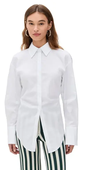 SIMONMILLER Loch Poplin Button-up Shirt - Macadamia
