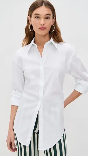 SIMONMILLER Loch Poplin Button-up Shirt - Macadamia