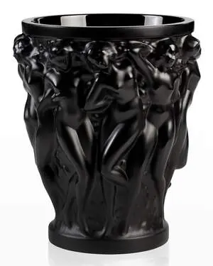 Lalique Bacchantes Crystal Vase - Black