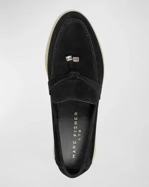 Marc Fisher Yanelli Suede Slip-on Loafers - Cancelleddark Brown
