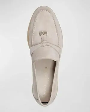 Marc Fisher Yanelli Suede Slip-On Loafers Taupe