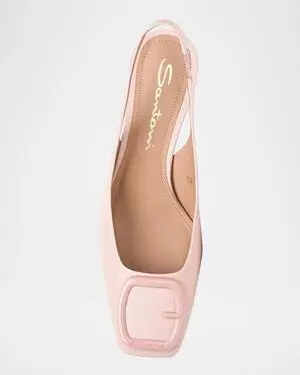 Santoni Santoni Leather Buckle Slingback Pumps Pink