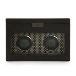 Wolf Axis Double Watch Winder With Storage - Powder Coat