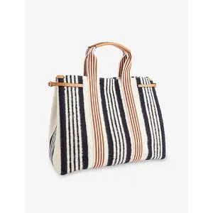 Valentino Garavani Striped Woven-blend Tote Bag