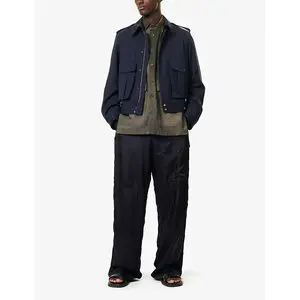 Dries Van Noten Two-buttoned-pockets Spread-collar Regular-fit Wool Jacket