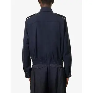 Dries Van Noten Two-buttoned-pockets Spread-collar Regular-fit Wool Jacket