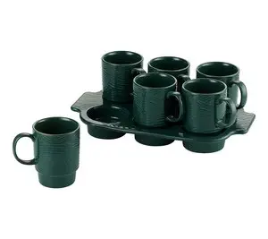 TEMP-TATIONS As Is Woodland 7-piece Mug And Muffin Set - One-color