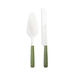 MACKENZIE-CHILDS Everyday Green 2-piece Cake Serving Set - No Color