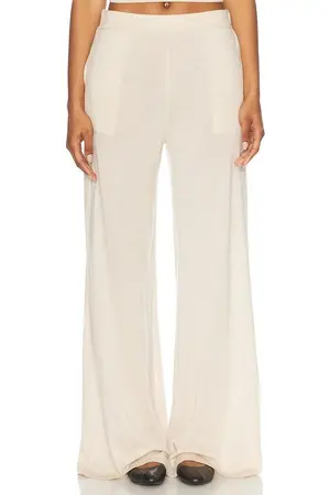 Sprwmn Cashmere Wide Leg Pant - Latte