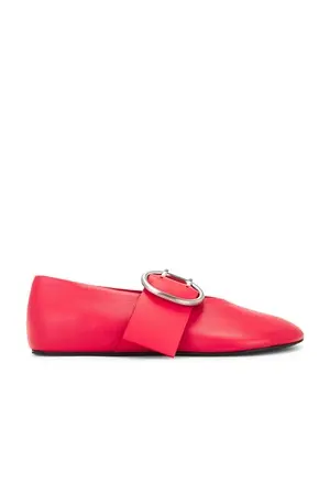 JIL SANDER Cannolo Buckle Ballerina Flat - Red