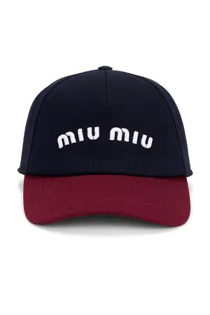 Miu Miu Baseball Hat - Blue & Bordeaux