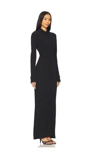 EAVES Long Sleeve Button Up Maxi Dress