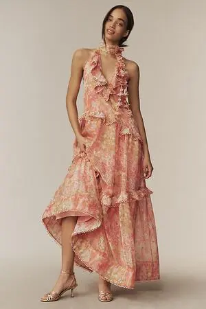 halter-neck open-back dress Open Back Satin Halter Dress main image 0