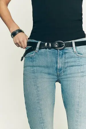 Free People Siren Leather Belt Black