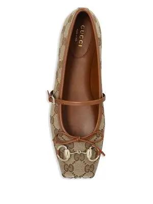 Gucci Print Strap Ballet Flats - Neutrals