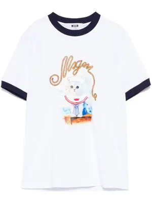 MSGM Graphic Print T-shirt - White